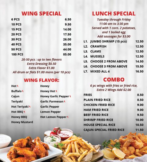 Cajun Claws & Wing - Seafood Restaurant丨Online Order丨Sumter丨SC